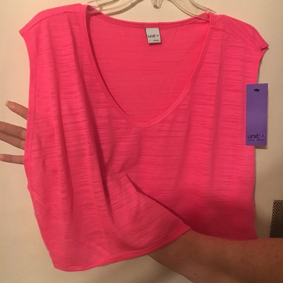 Unity World Wear | Tops | Nwt Unity Pink Knockout Workout Crop Top L ...